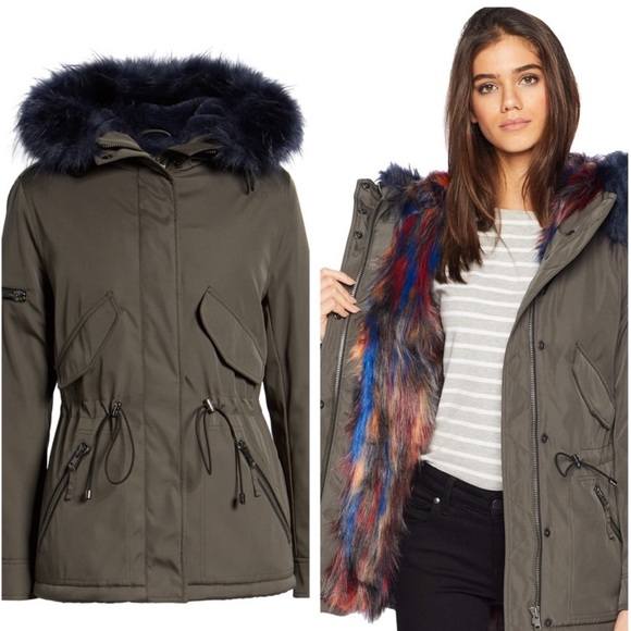 SAM. | Jackets & Coats | Sam S3 Luxe Mini Canyon Faux Fur Trim Parka ...